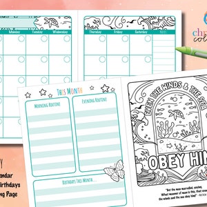 Kids Christian Coloring Planner | Fillable Undated Digital Download 8 ...
