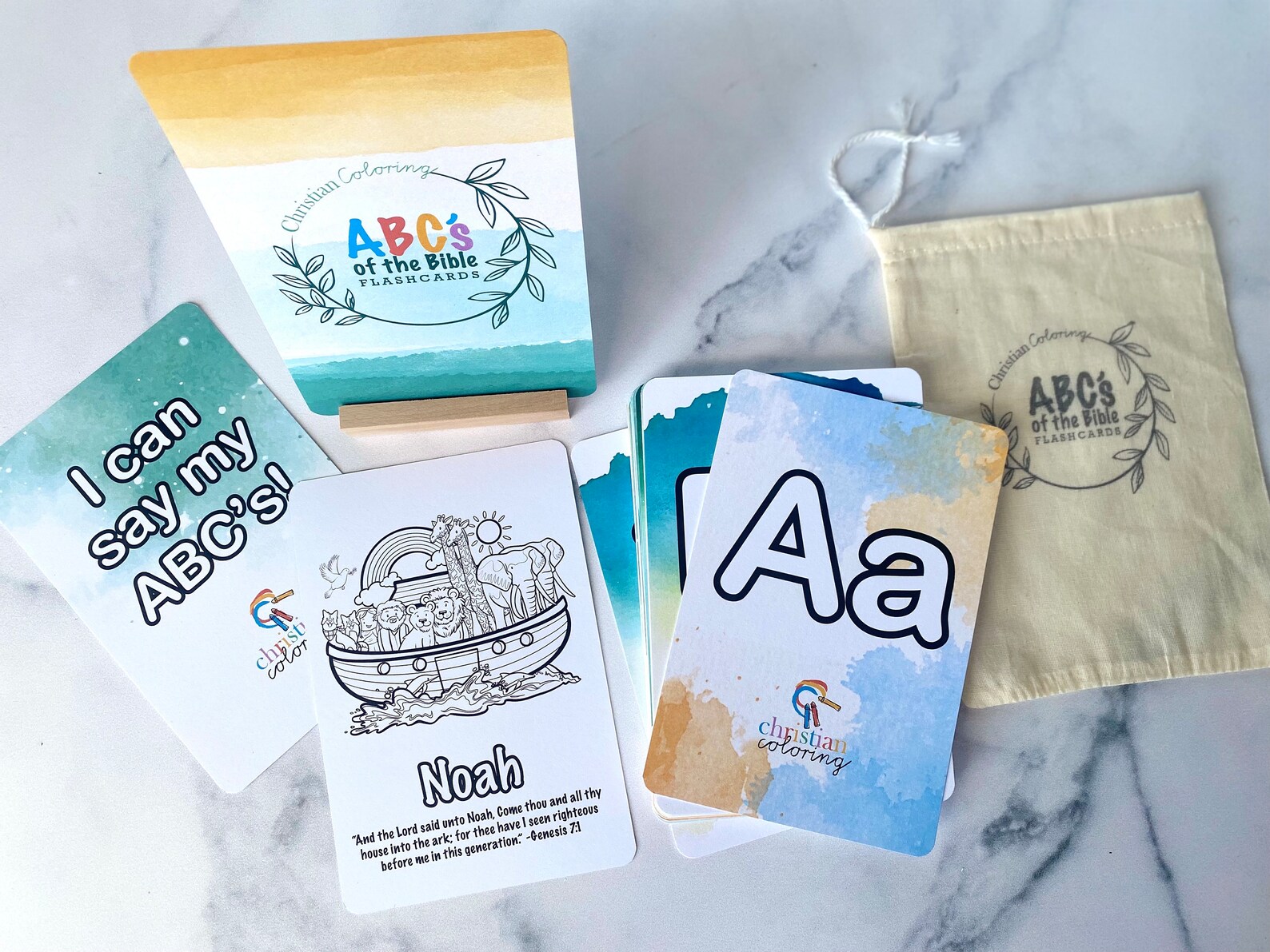 Abc's of the Bible Coloring Flashcards | KJV Bible Verses for Little ...