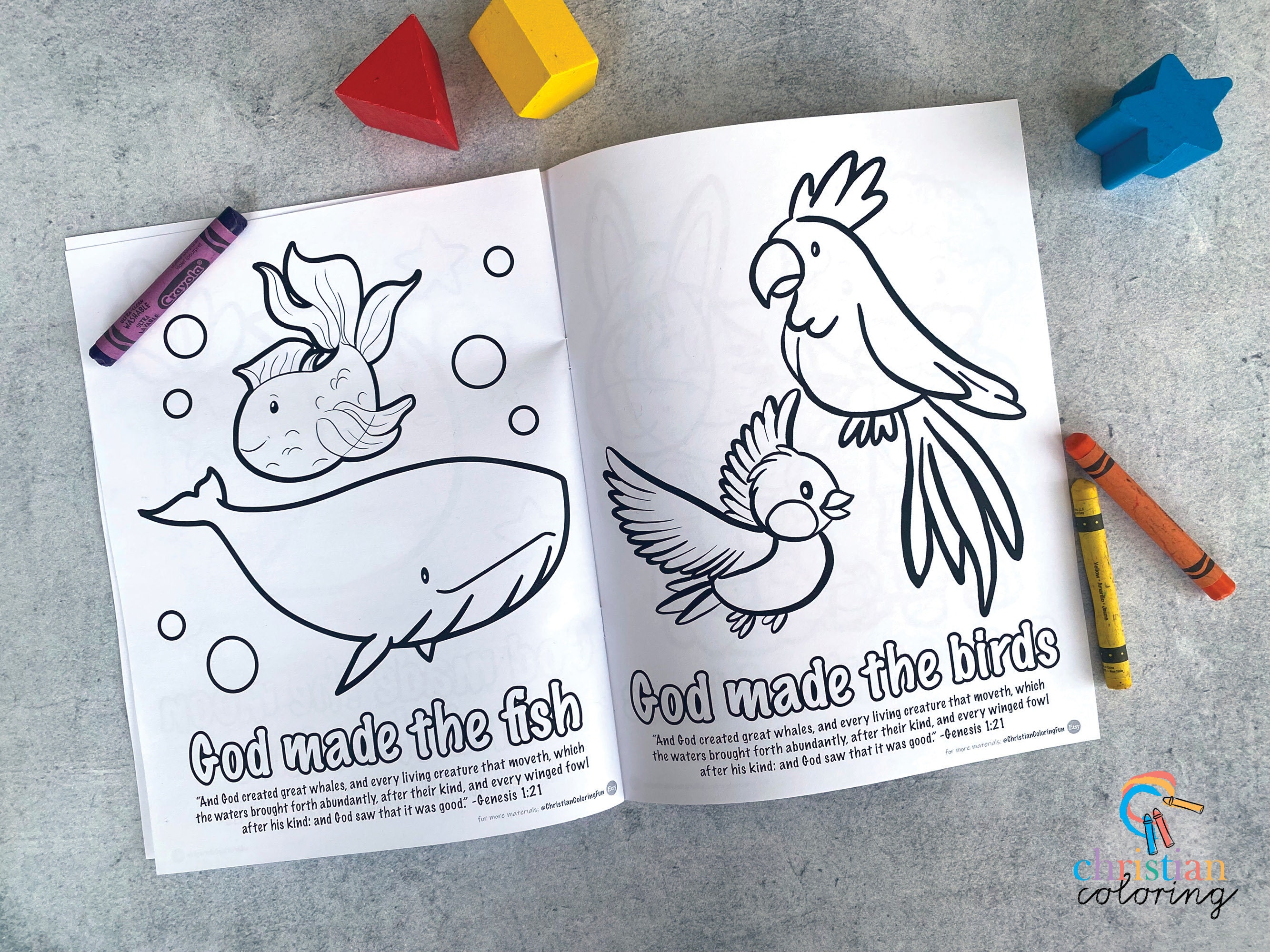God’s Creation Coloring Book for Toddlers | Genesis KJV Bible Theme ...