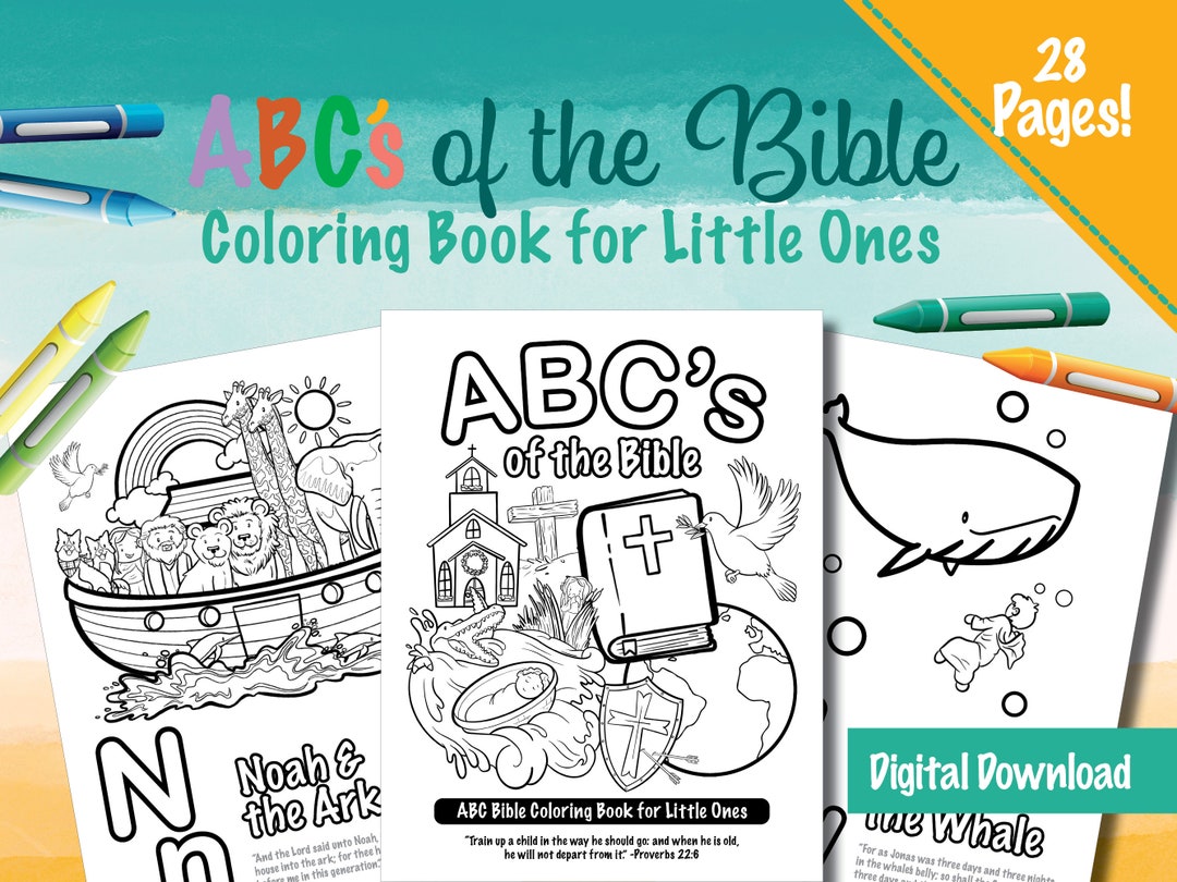 Abc's of the Bible: A Coloring Book for Little Ones Digital Download 28 ...