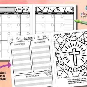 Kids Christian Coloring Planner | Fillable Undated Digital Download 8 ...