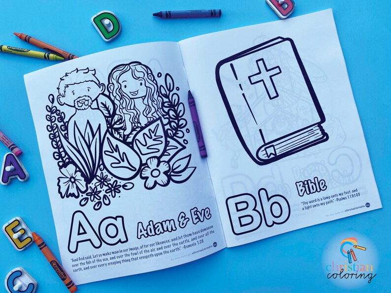 Abc's of the Bible: A Coloring Book for Little Ones KJV Bible Theme 28 ...