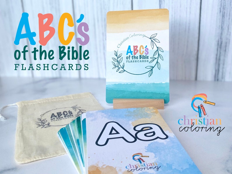 Abc's of the Bible Coloring Flashcards | KJV Bible Verses for Little ...