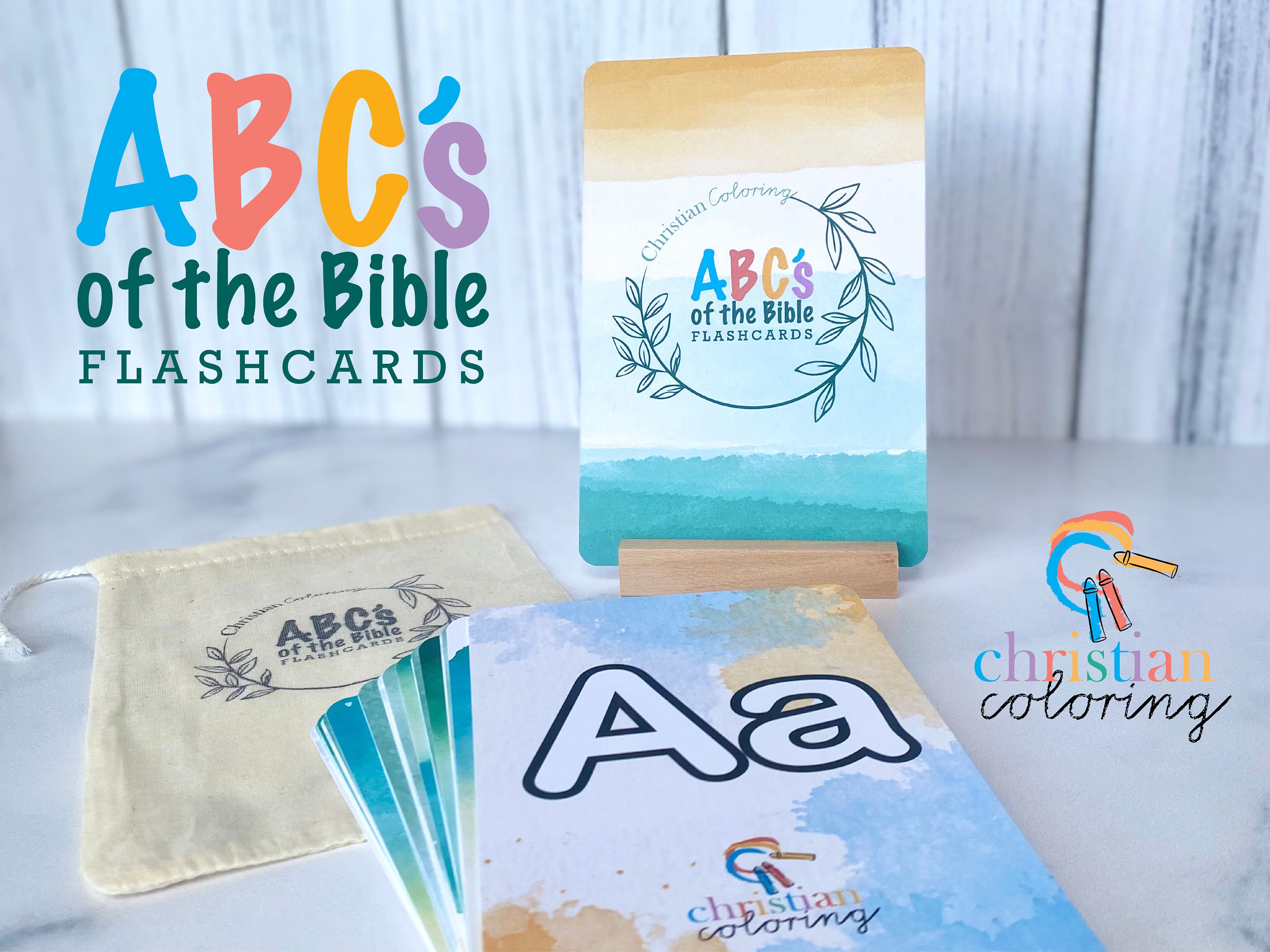 Abc's of the Bible Coloring Flashcards | KJV Bible Verses for Little ...