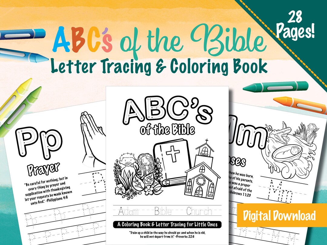 Abc's of the Bible: Letter Tracing & Coloring Book for Little Ones ...