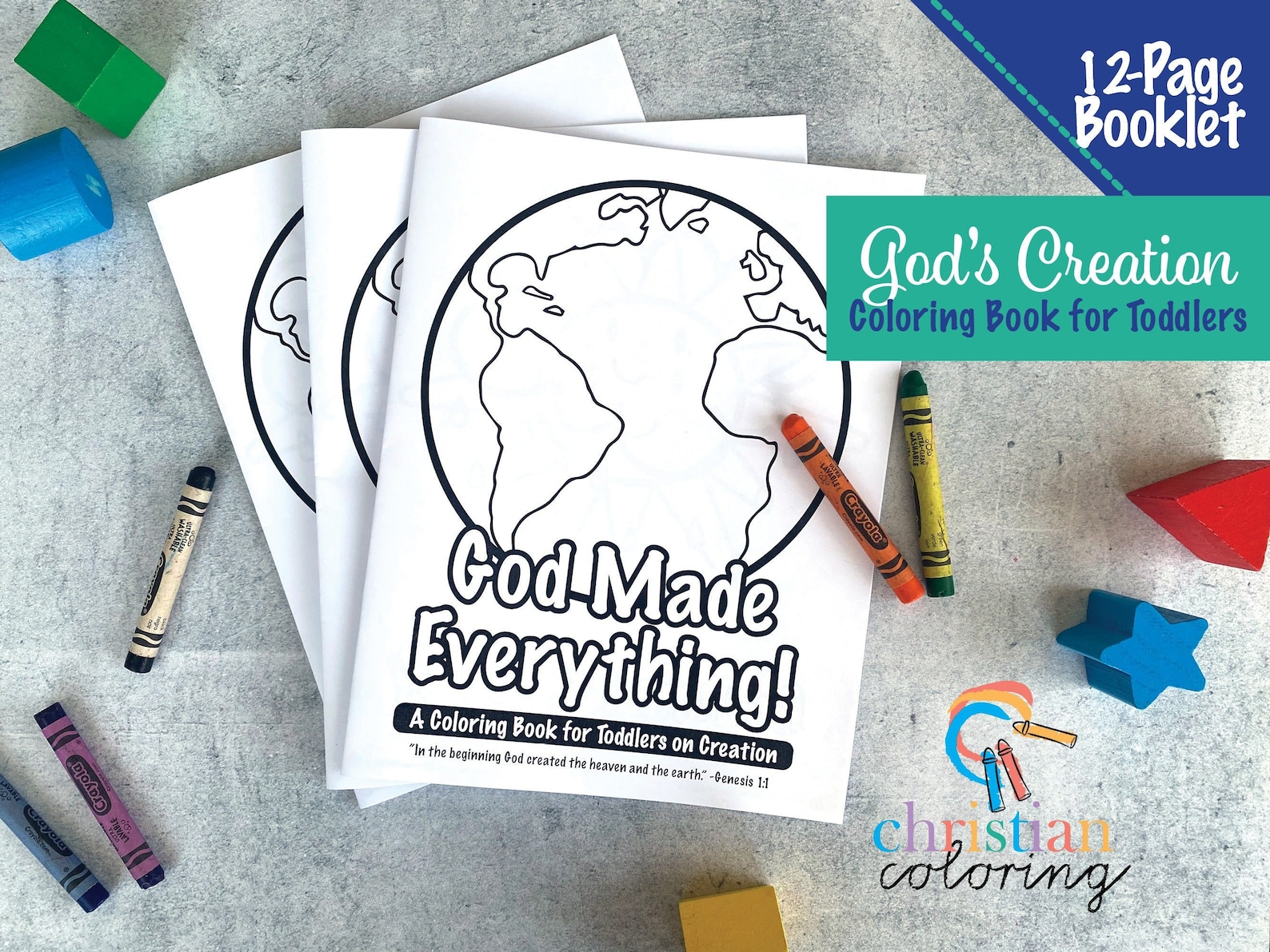 God’s Creation Coloring Book for Toddlers | Genesis KJV Bible Theme ...
