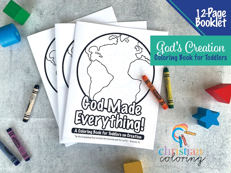 God’s Creation Coloring Book for Toddlers | Genesis KJV Bible Theme ...