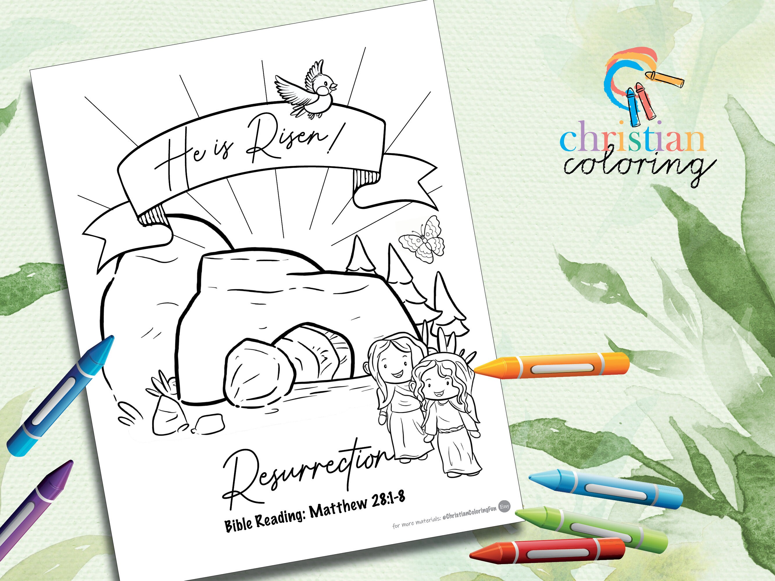 The Resurrection Story Coloring Book for Kids | Digital Download 12 ...