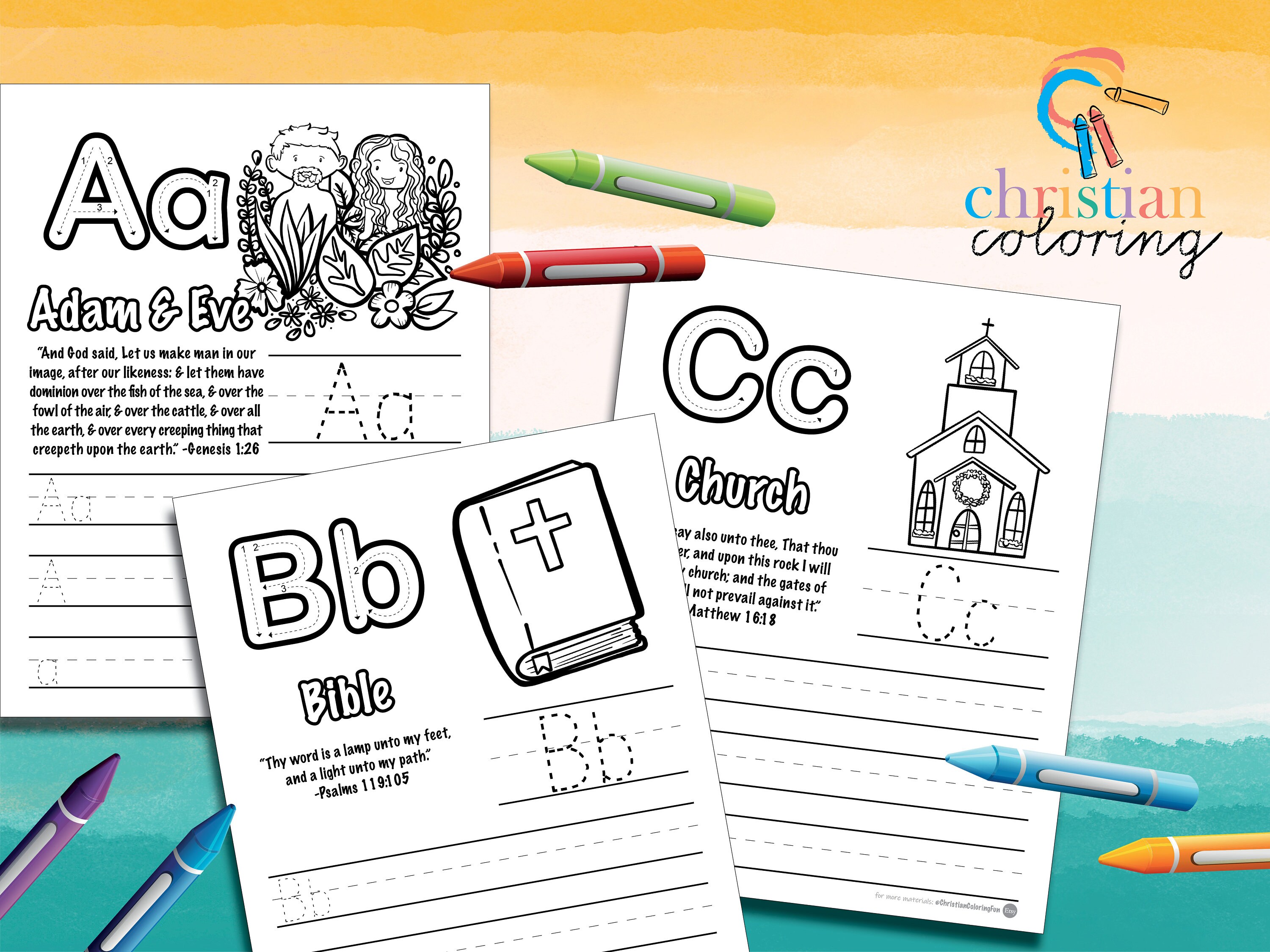 Abc's of the Bible: Letter Tracing & Coloring Book for Little Ones ...