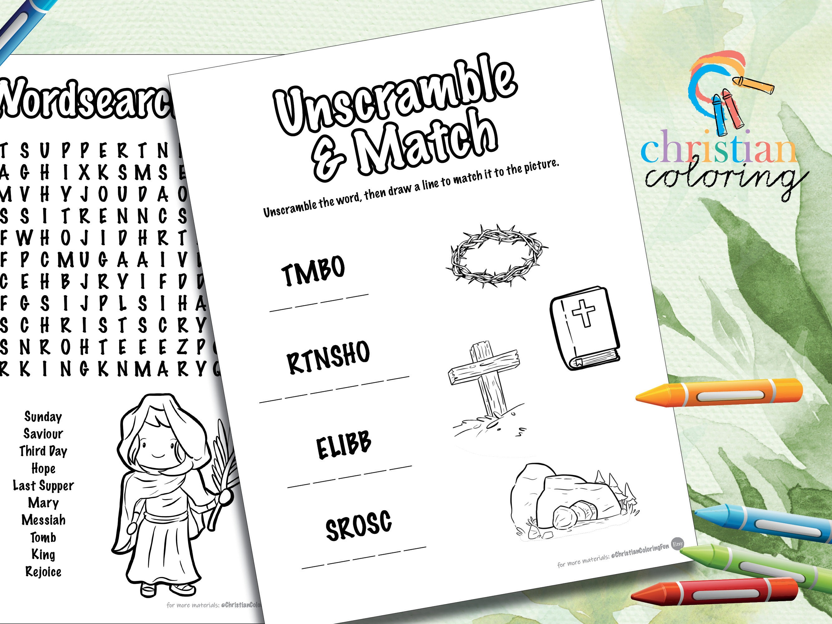 The Resurrection Story Coloring Book for Kids | Digital Download 12 ...