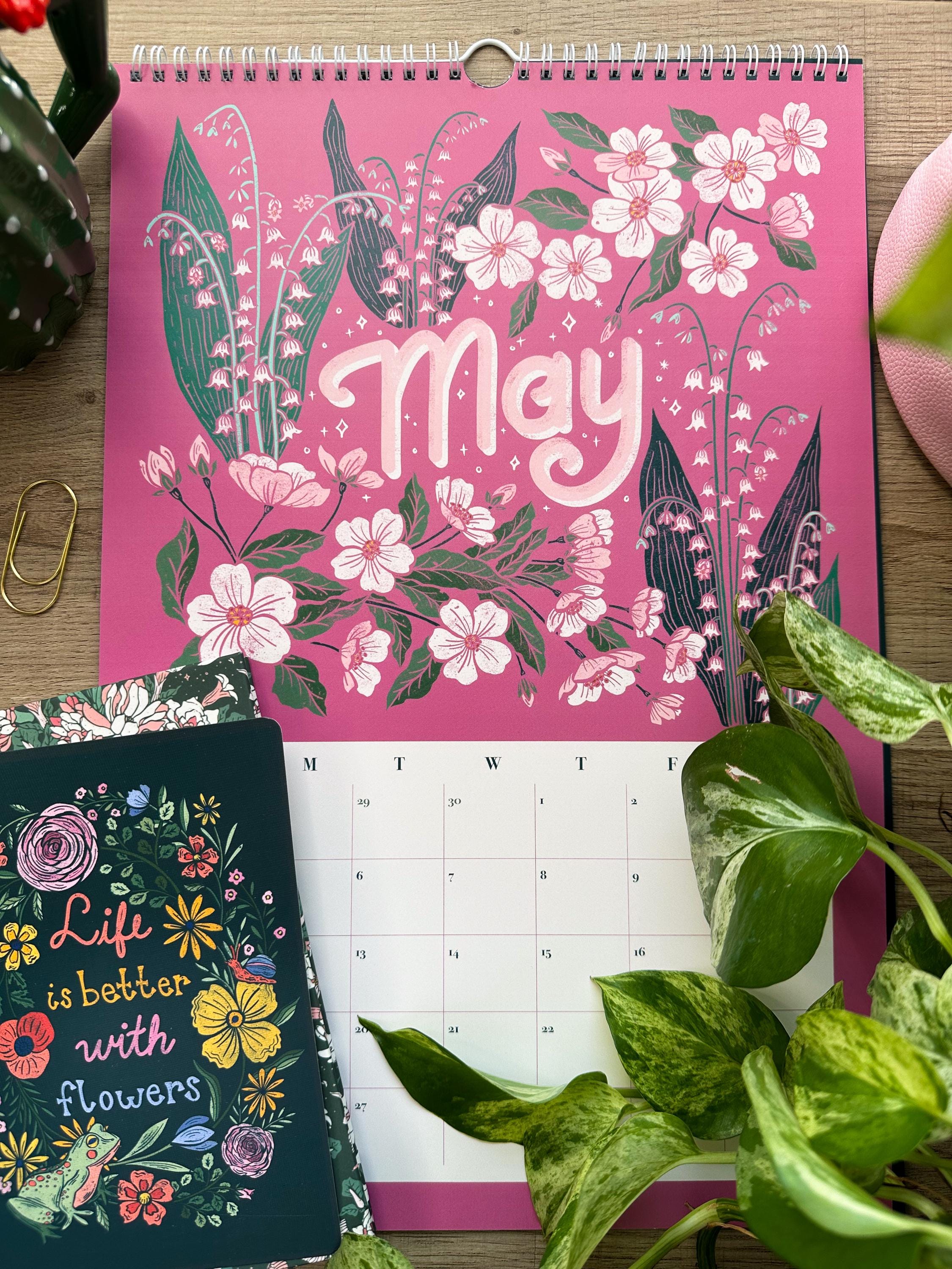 2026 Birth Flower Calendar: Illustrated Whimsical Botanical Wall Art ...
