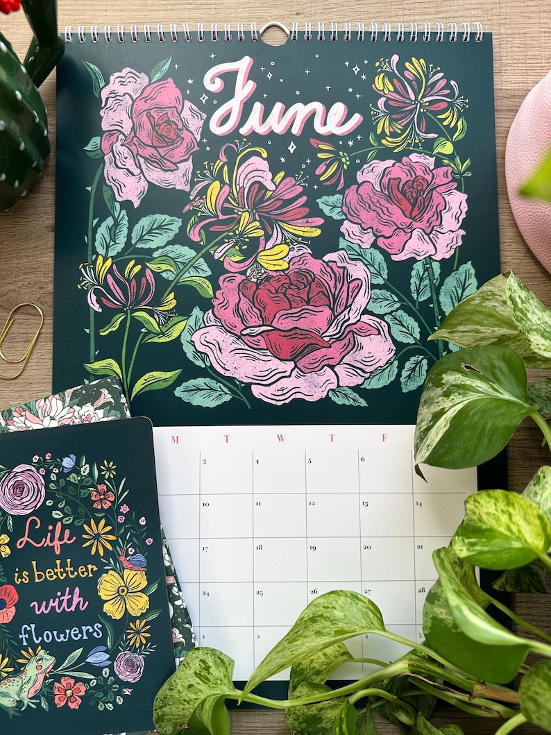 2026 Birth Flower Calendar: Illustrated Whimsical Botanical Wall Art ...