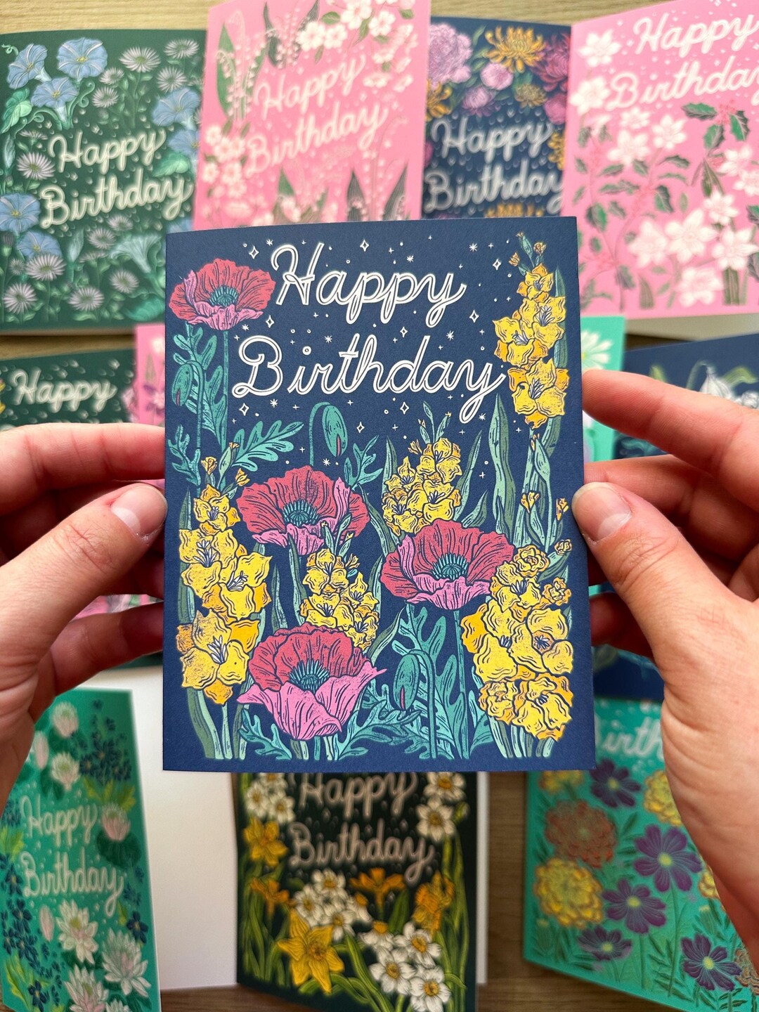 Birth Flower Birthday Card August Birth Flower Birthday Greeting Card ...