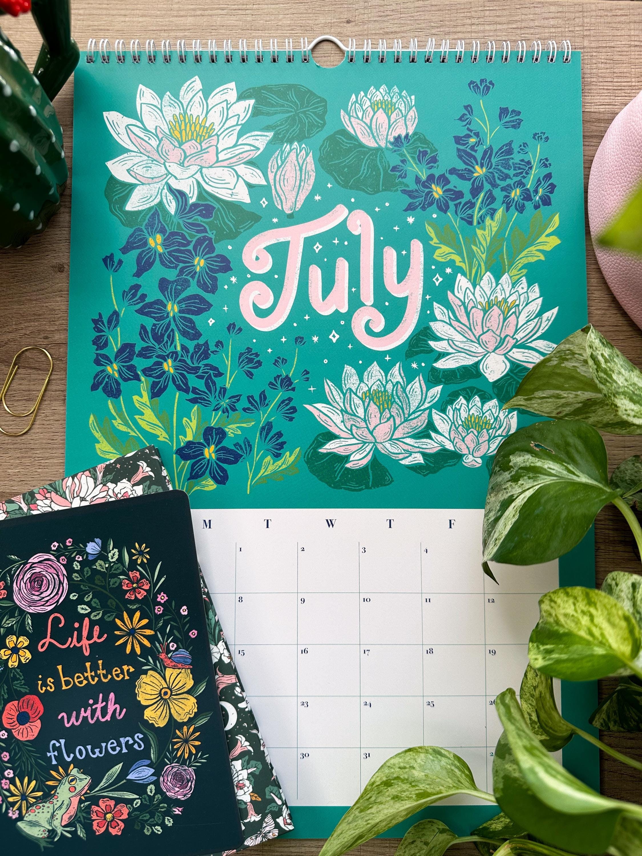 2026 Birth Flower Calendar: Illustrated Whimsical Botanical Wall Art ...