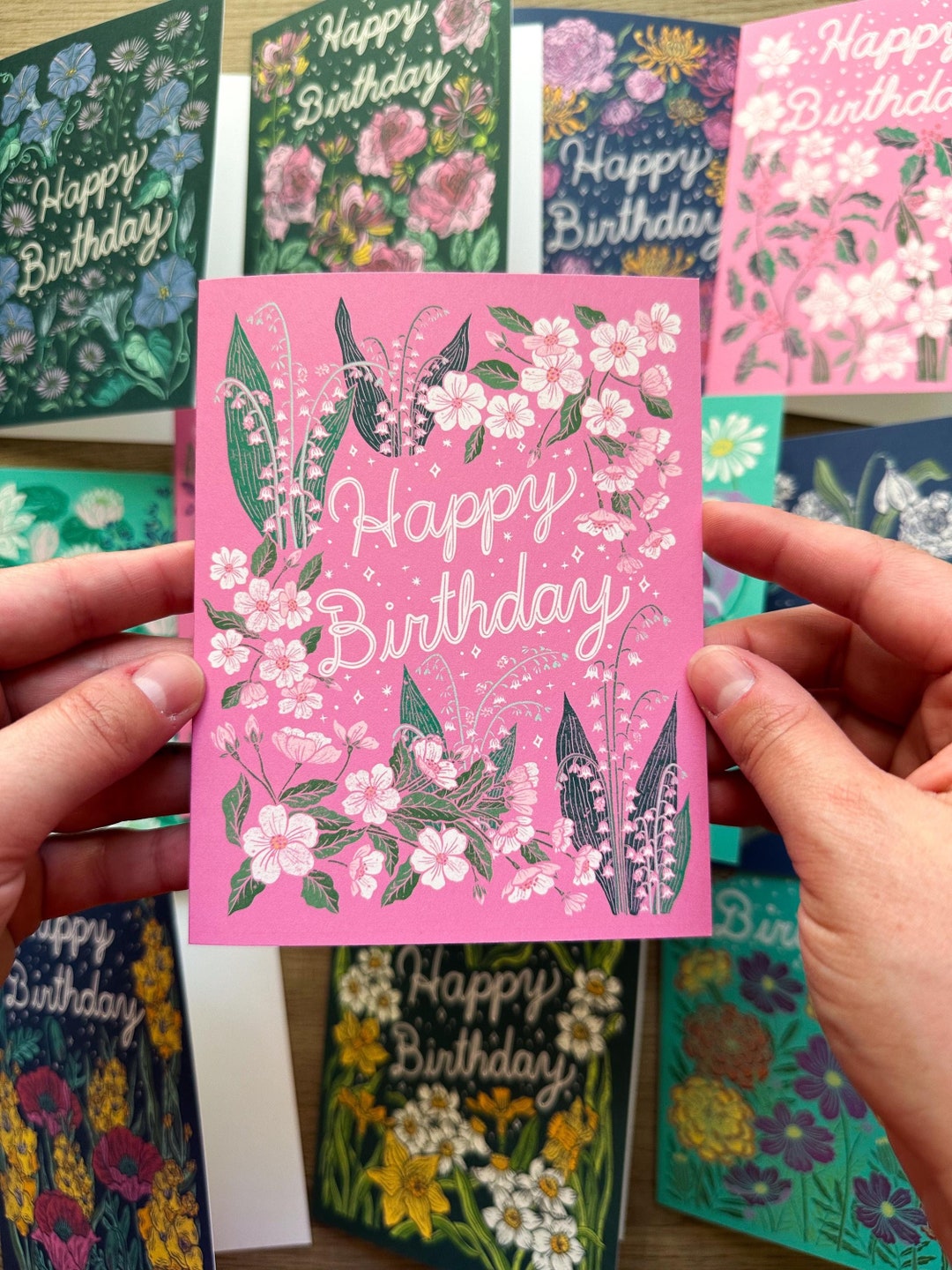Birth Flower Birthday Card May Birth Flower Birthday Greeting Card ...