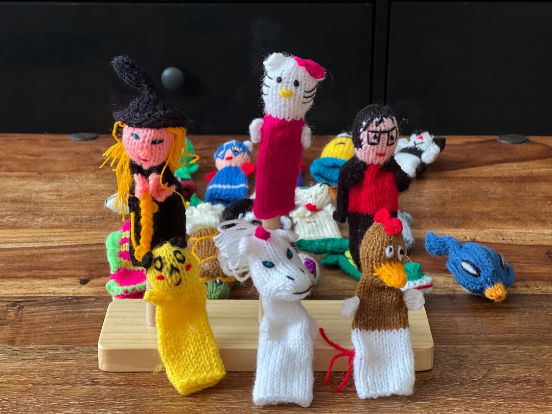 20 Hand Knitted Finger Puppets Peru Story Telling Party Bags Stocking ...