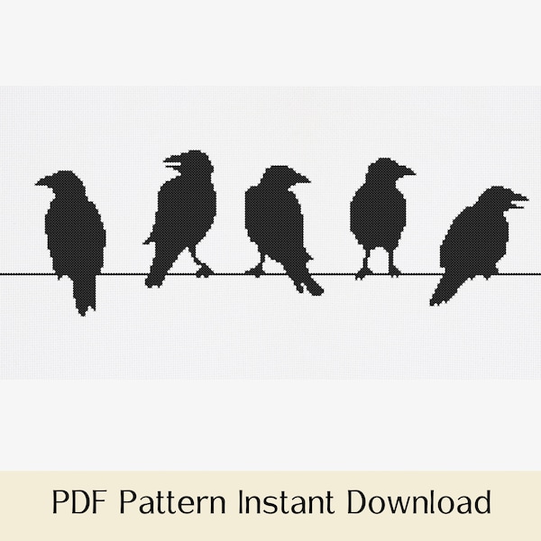 Counting Crow Cross Stitch Pattern - Etsy