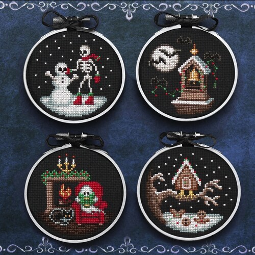 Christmas Ghost Ornament Cross Stitch Patterns PDF Instant - Etsy