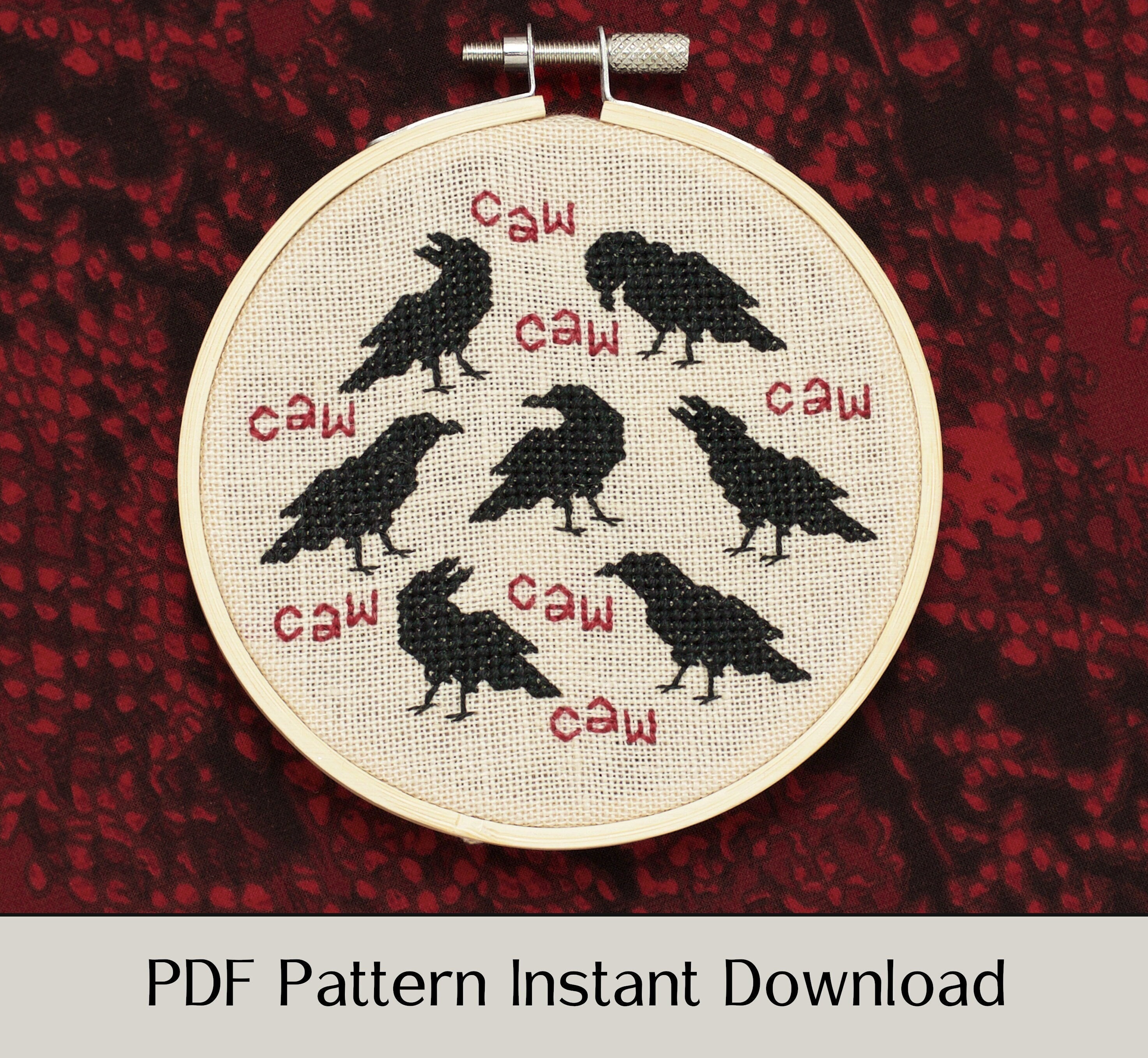 Cross Stitch Pattern Crow Sampler PDF Instant Download - Etsy