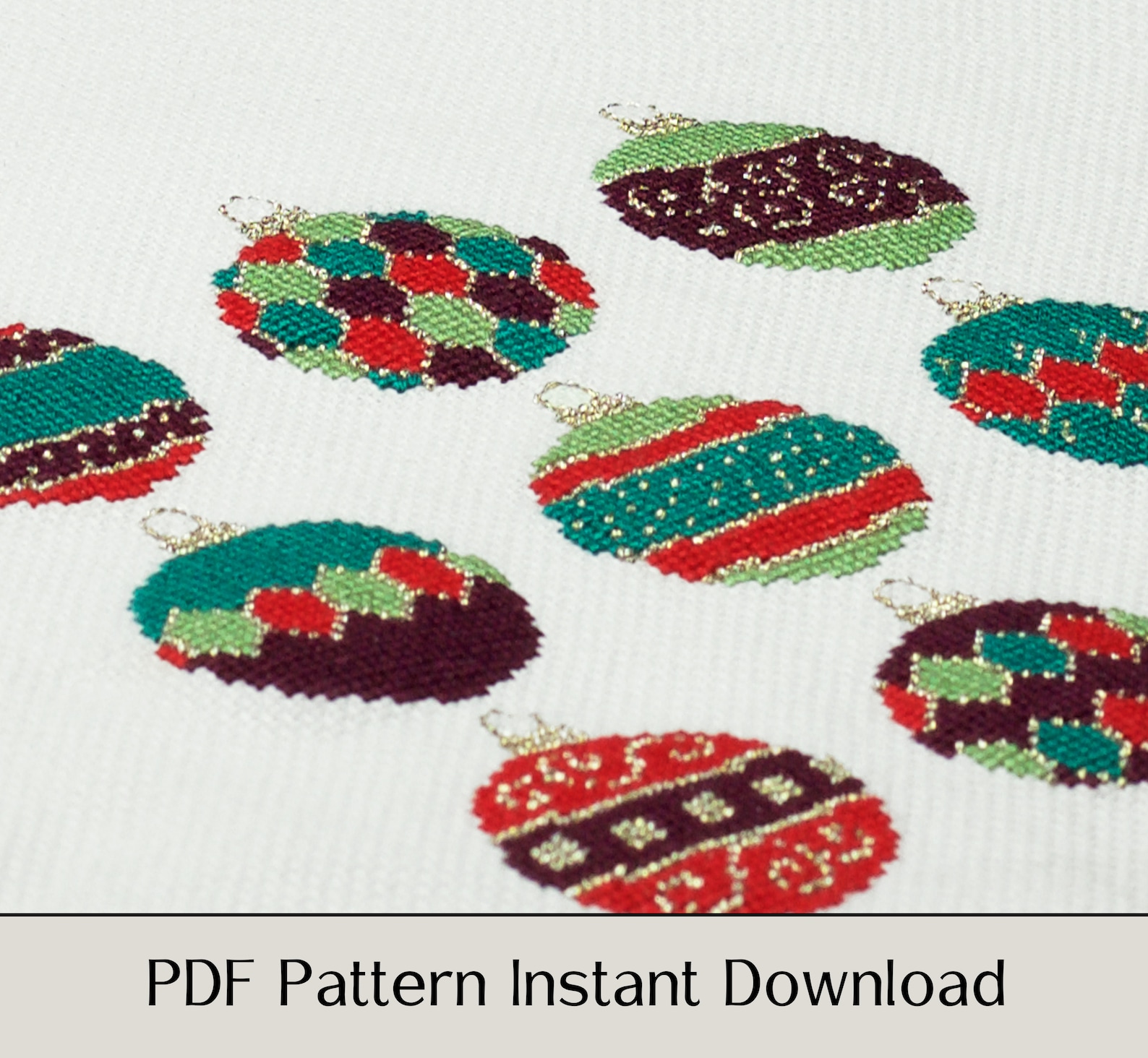 Christmas Ornament Cross Stitch Pattern - PDF Instant Download - Etsy