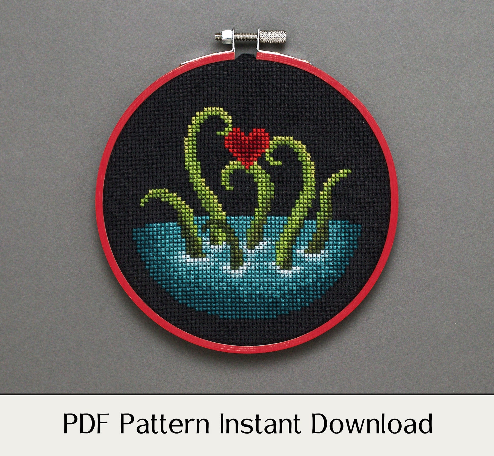 Kraken Valentine Cross Stitch Pattern Heart and Kraken PDF - Etsy