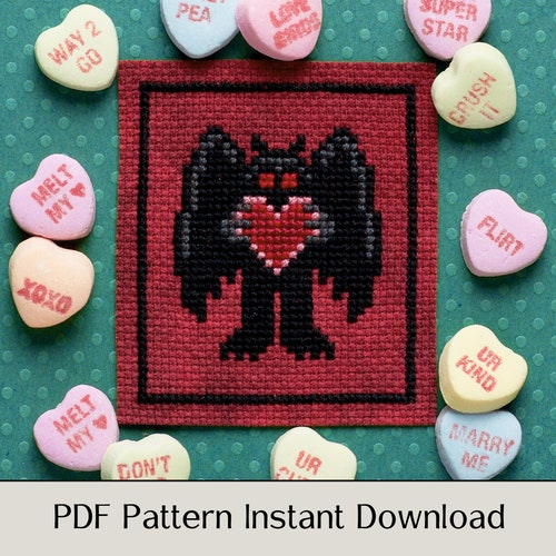 Kraken Valentine Cross Stitch Pattern Heart and Kraken PDF - Etsy