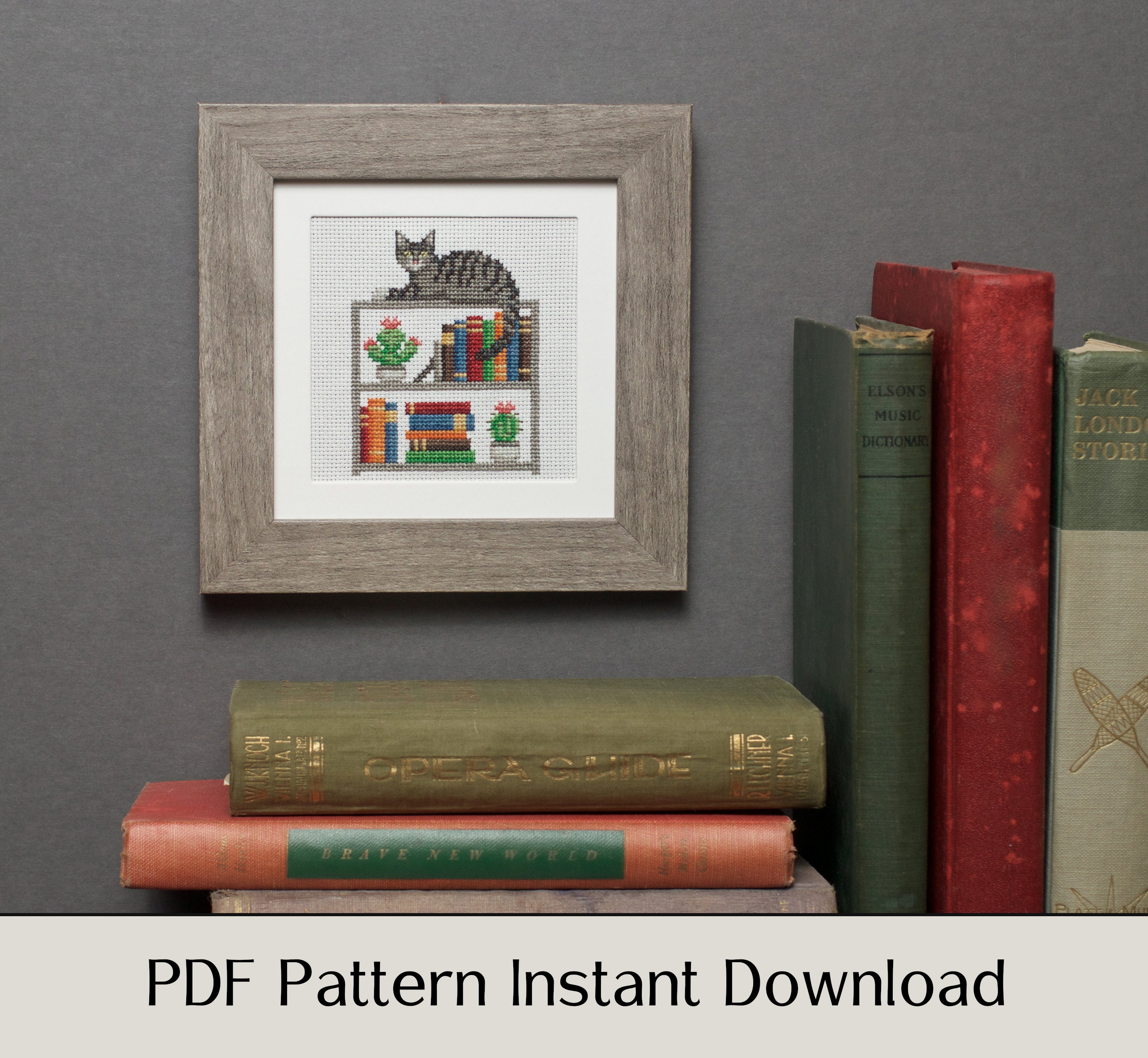 Cat Cross Stitch Pattern Books and Cactus PDF Instant - Etsy
