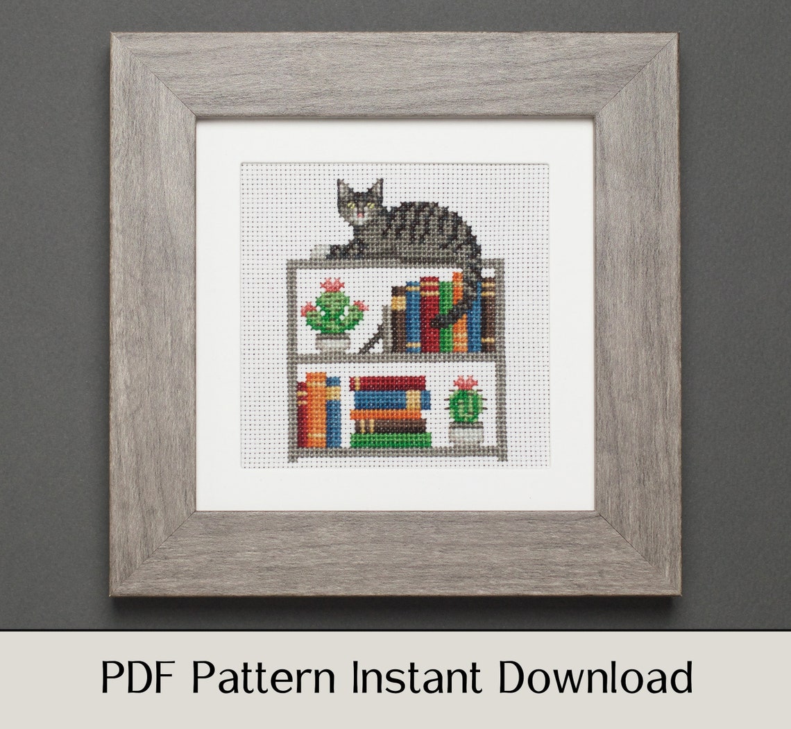 Cat Cross Stitch Pattern Books and Cactus PDF Instant - Etsy