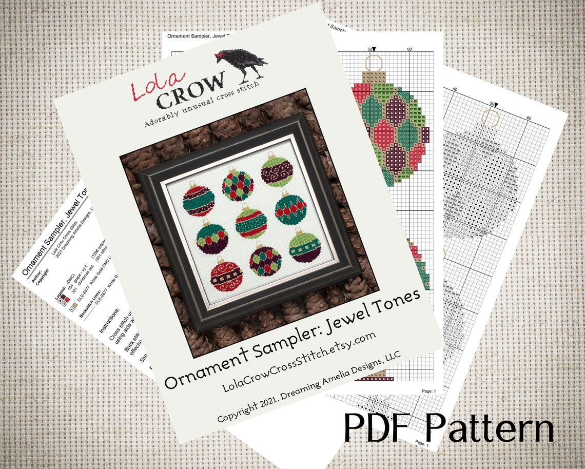 Christmas Ornament Cross Stitch Pattern - PDF Instant Download - Etsy