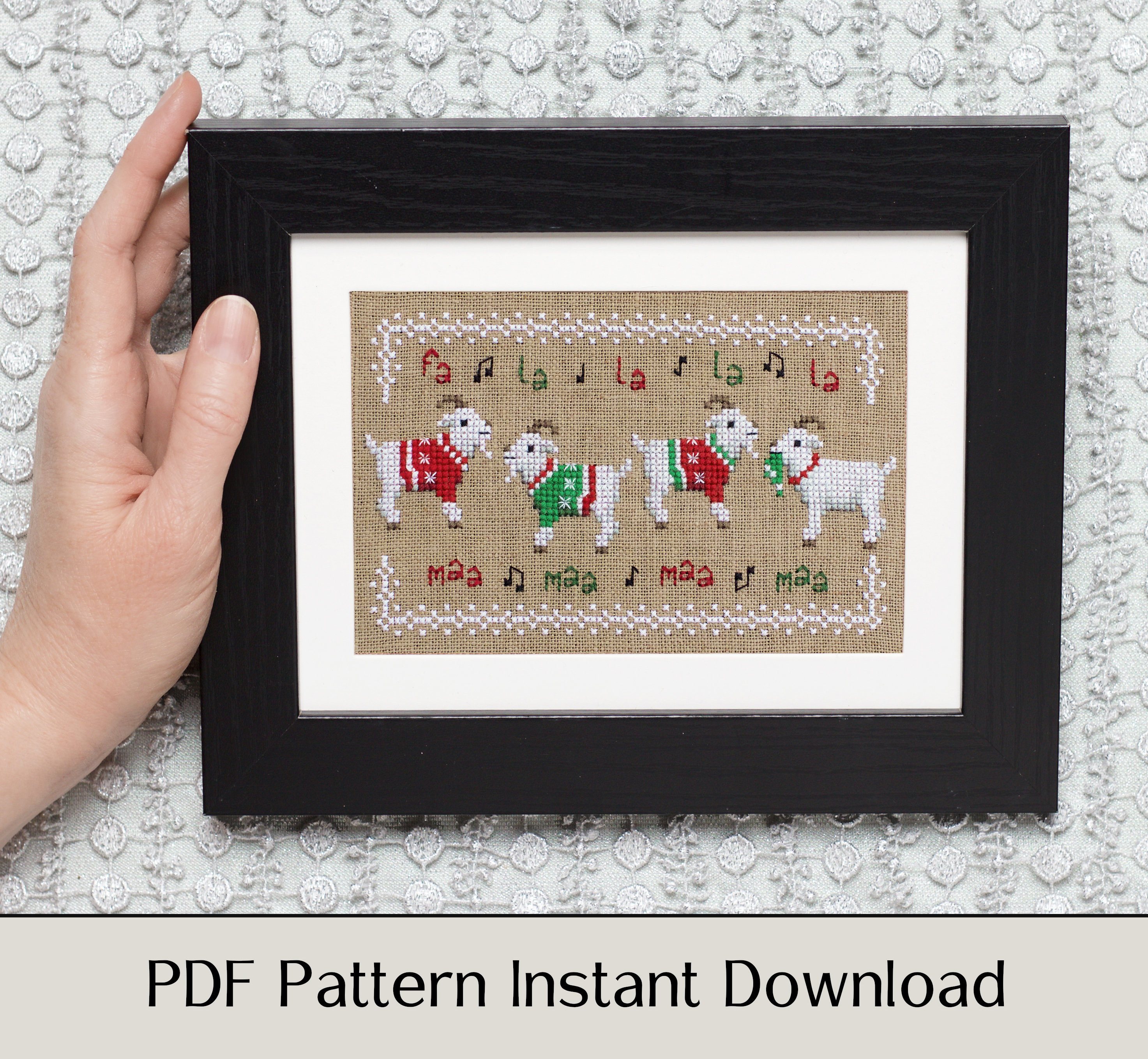 Cross Stitch Pattern Christmas Goats PDF Instant Download - Etsy