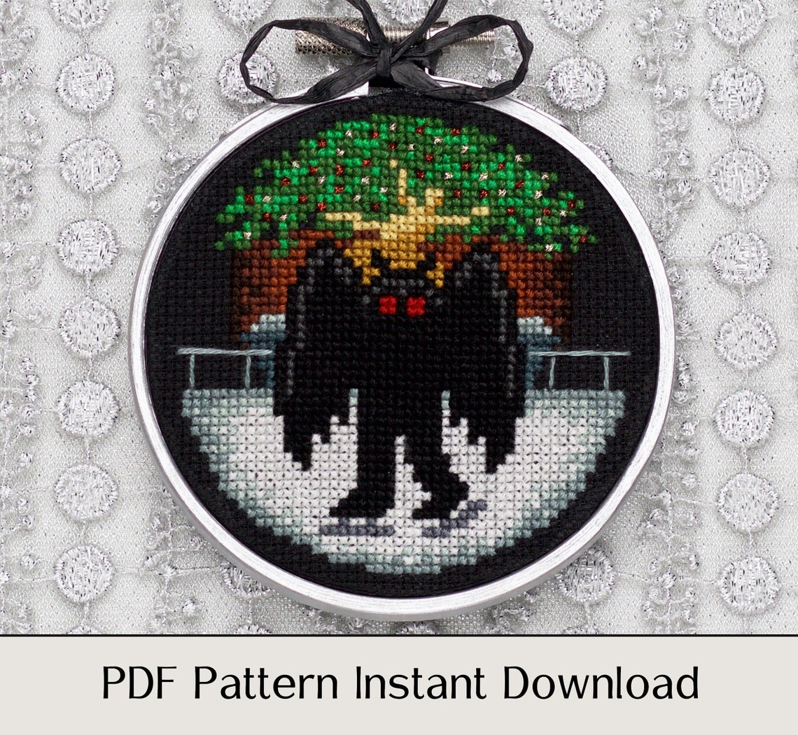 Mothman Christmas Cross Stitch Pattern PDF Instant Download - Etsy