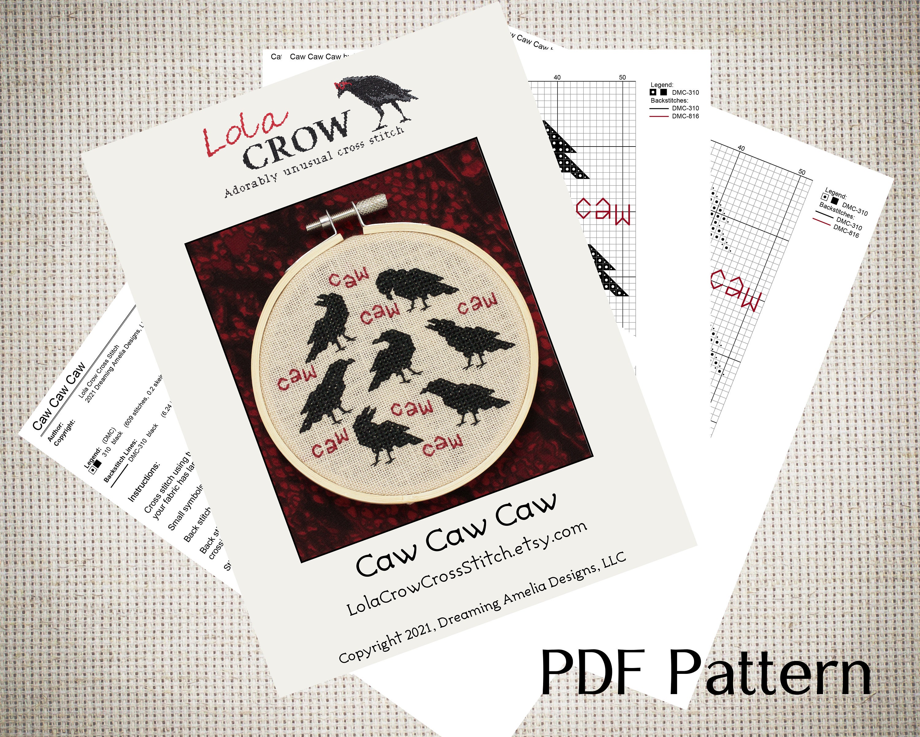 Cross Stitch Pattern Crow Sampler PDF Instant Download - Etsy
