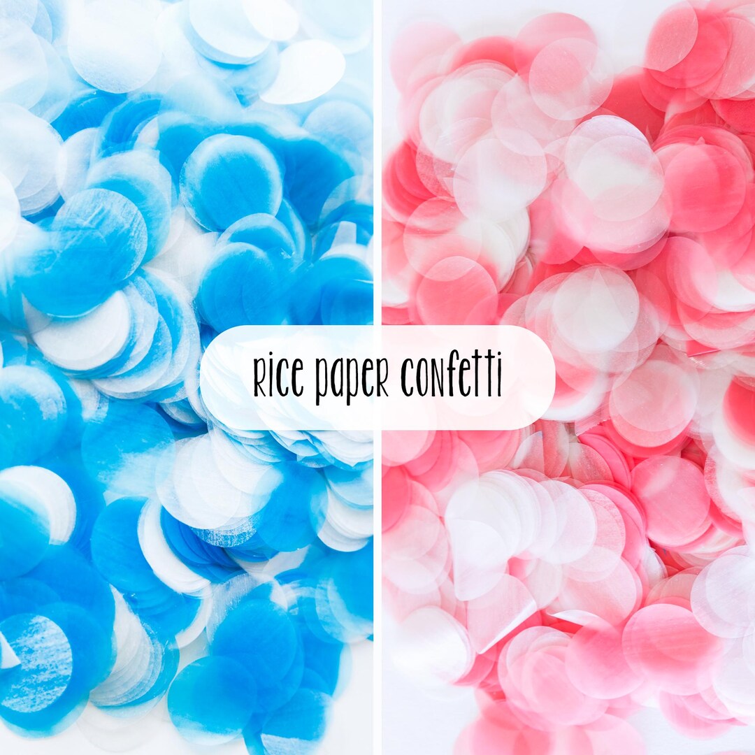 Eco Friendly Confetti, Gender Reveal Confetti, Circle Rice Paper ...
