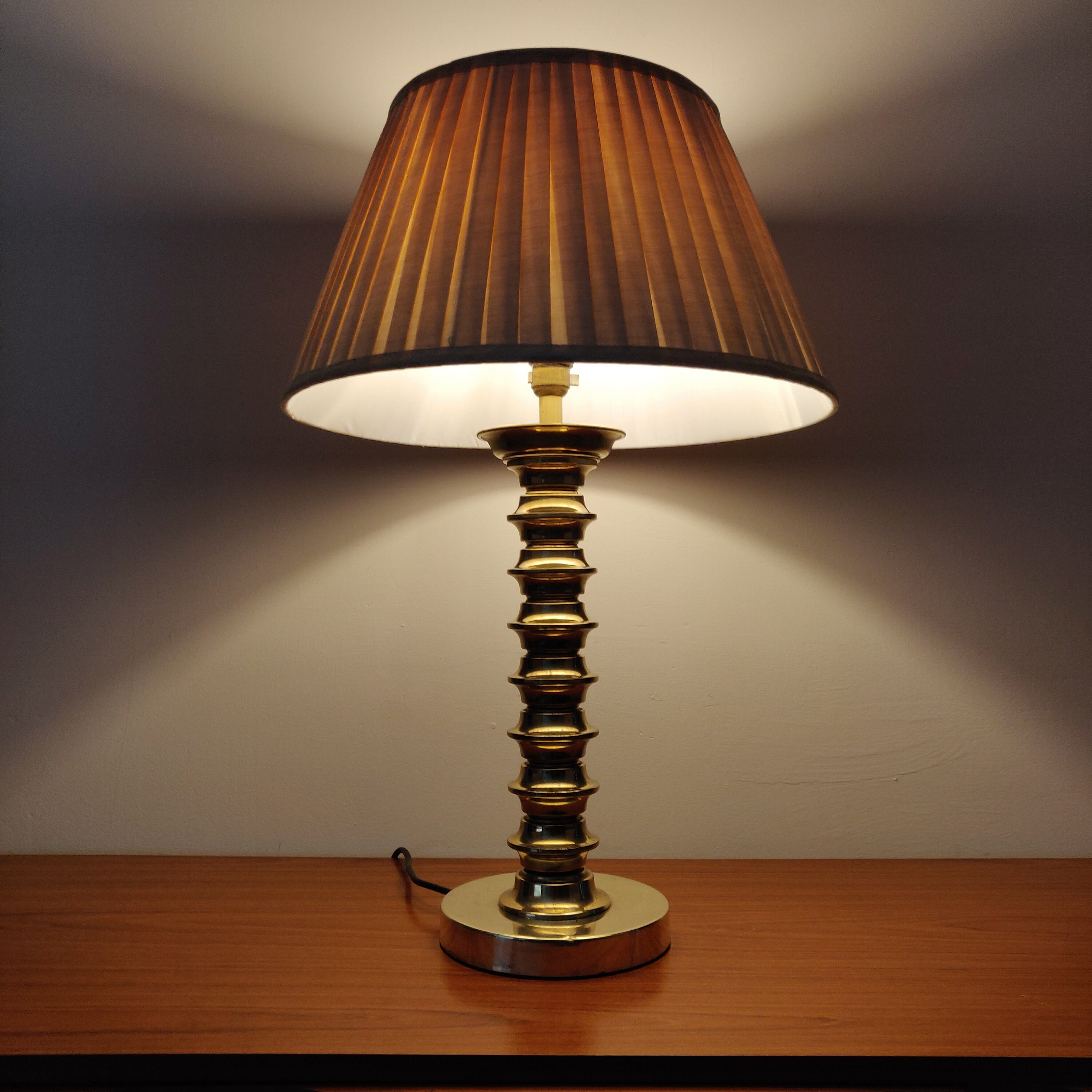 Vintage Candle Stick Bobble Brass Table Desk Lamp Art Deco - Etsy UK