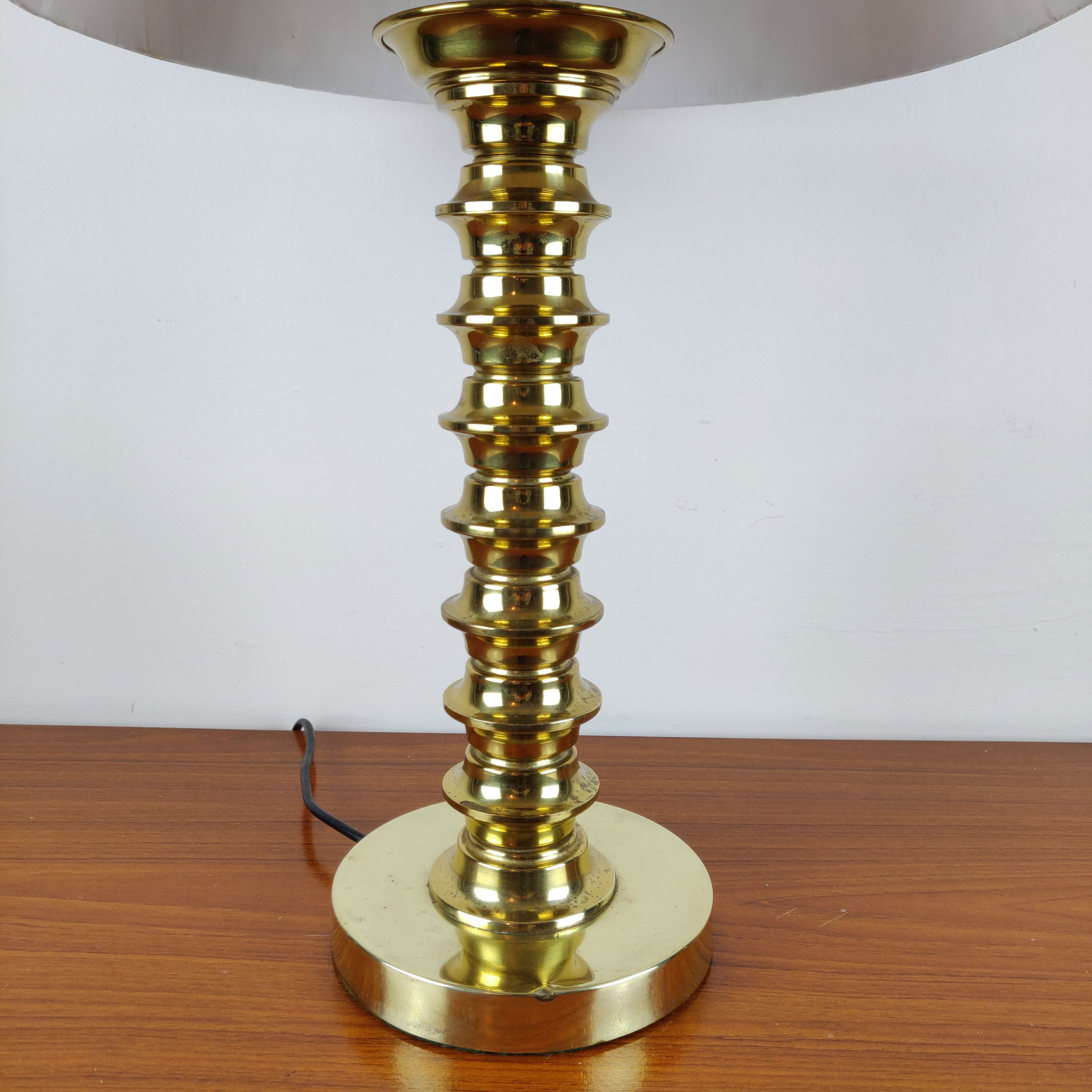 Vintage Candle Stick Bobble Brass Table Desk Lamp Art Deco - Etsy UK