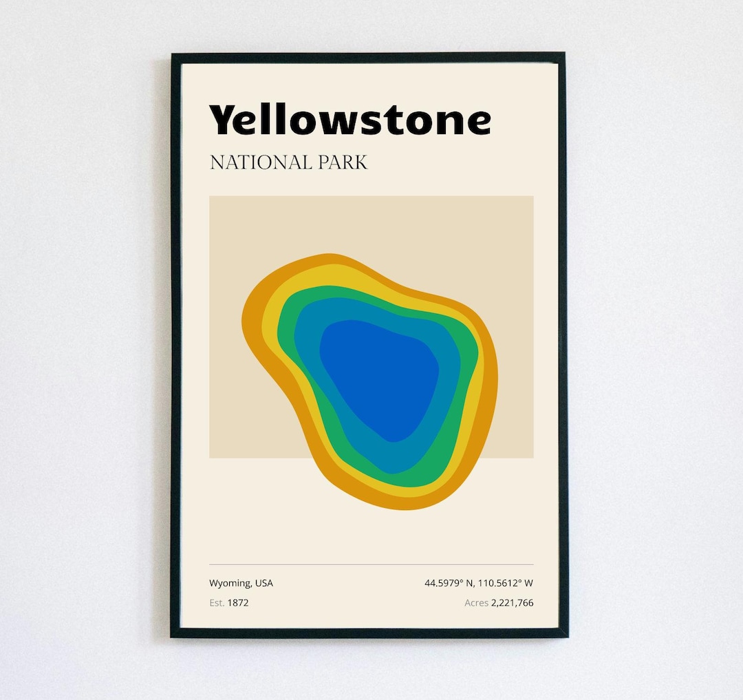 Yellowstone National Park Poster - Minimalist Geyser Print Design ...
