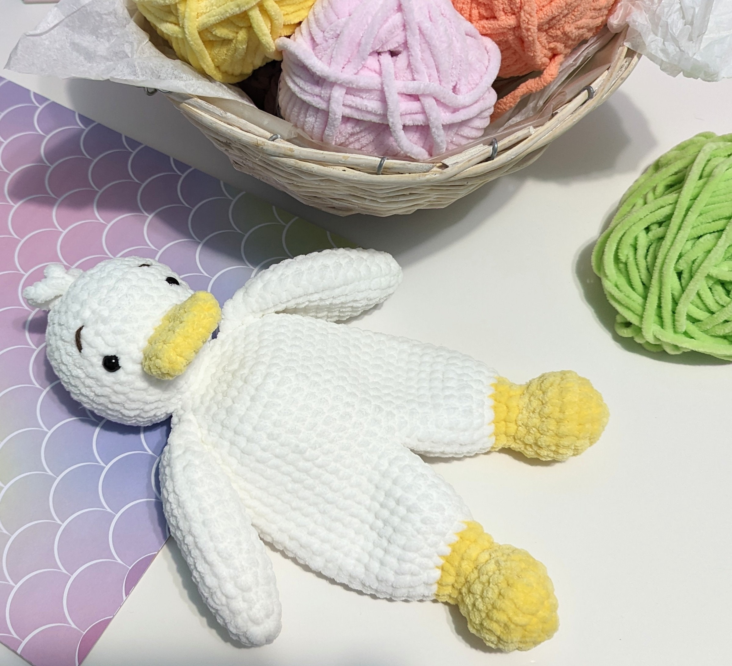 Duck Lovey, Cute White Duck Security Blanket Plush, Soft Comfort ...
