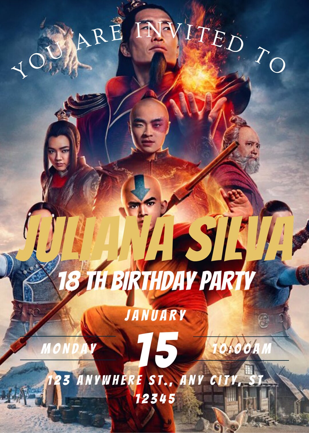 Avatar Birthday Invitation Template,avatar Invitation,digital Avatar ...