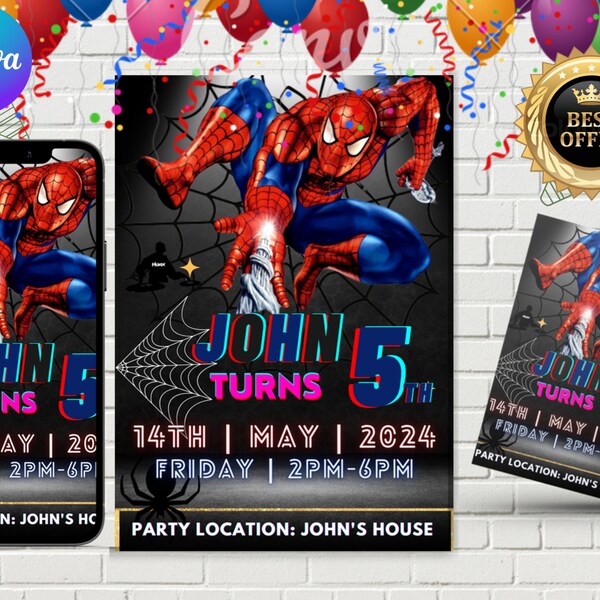 Spiderman Invitation Instant Download - Etsy