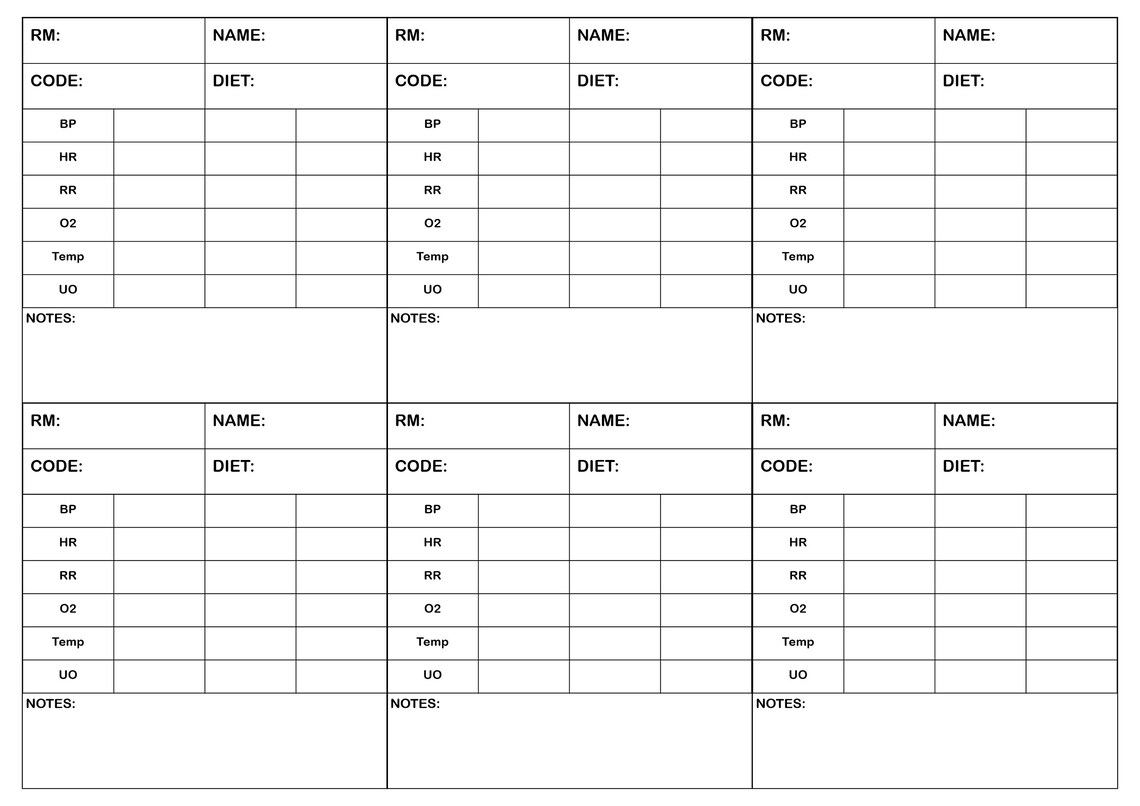 Patient Care Tech | CNA Patient Chart| PCT/CNA Patient Chart - Etsy