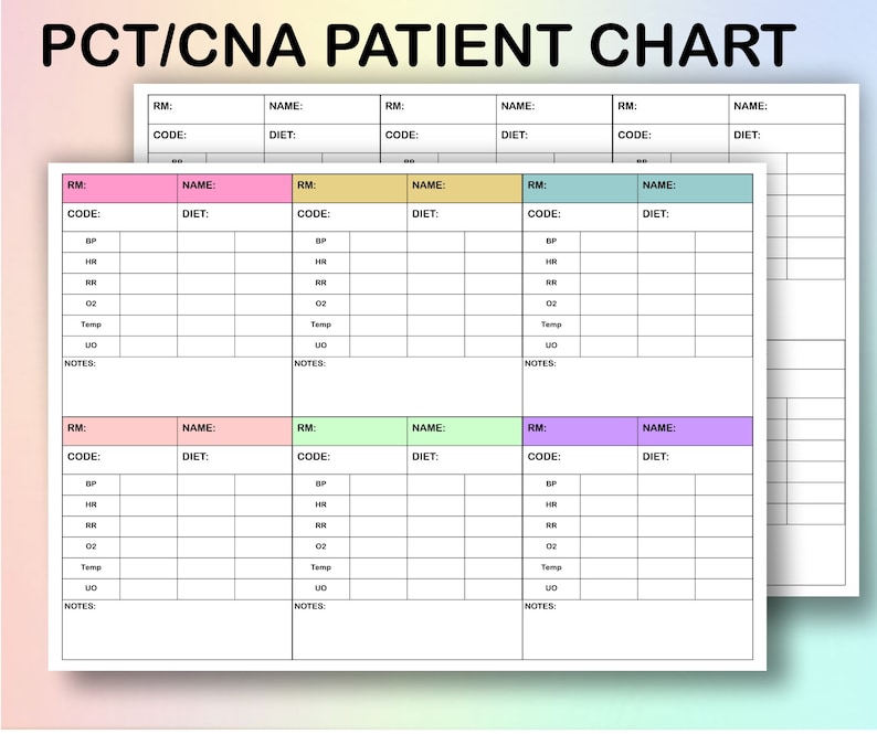 Patient Care Tech | CNA Patient Chart| PCT/CNA Patient Chart - Etsy