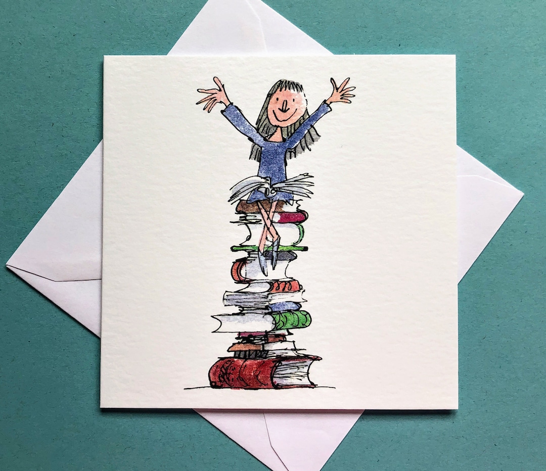 Matilda and Books Carte de voeux Roald Dahl Quentin Blake - Etsy France