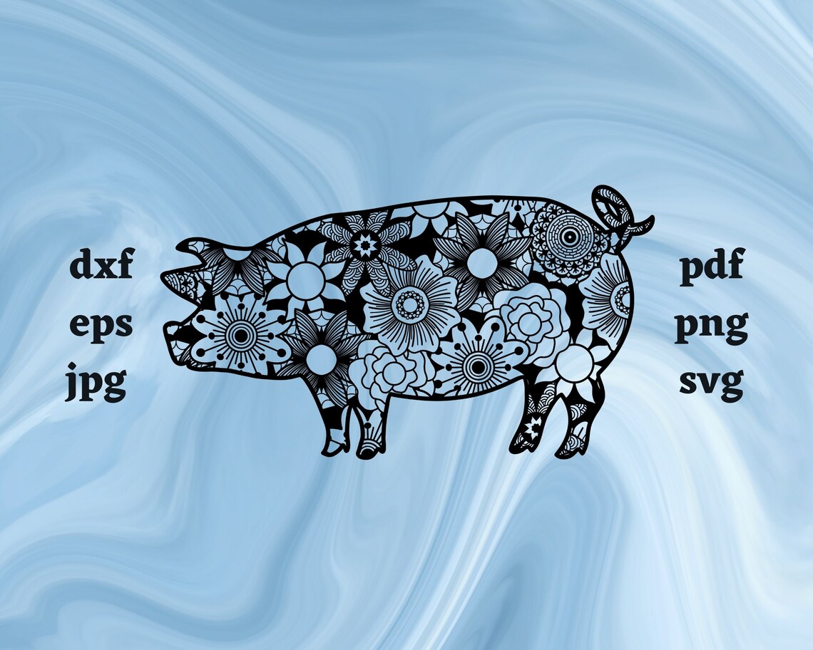 Mandala Pig dxf/eps/jpg/pdf/png/svg | Etsy