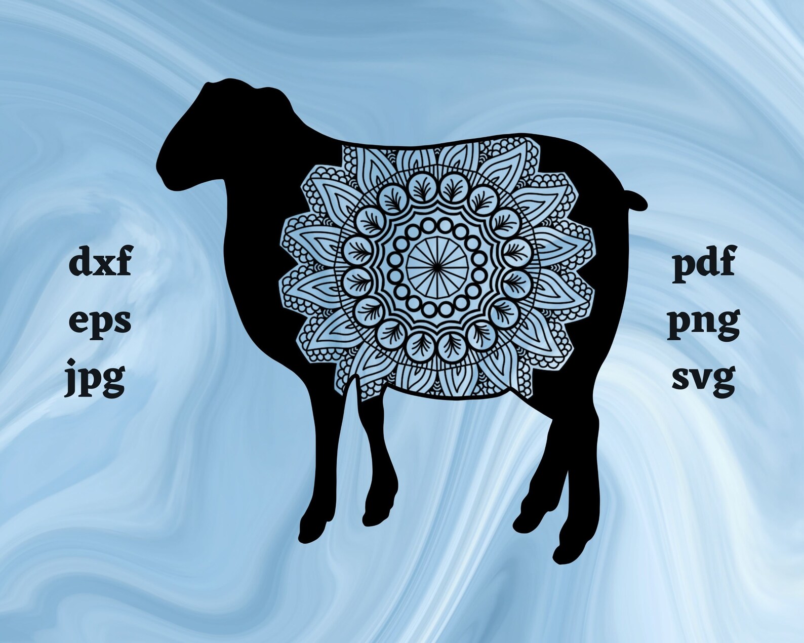 Mandala Sheep dxf/eps/jpg/pdf/png/svg | Etsy