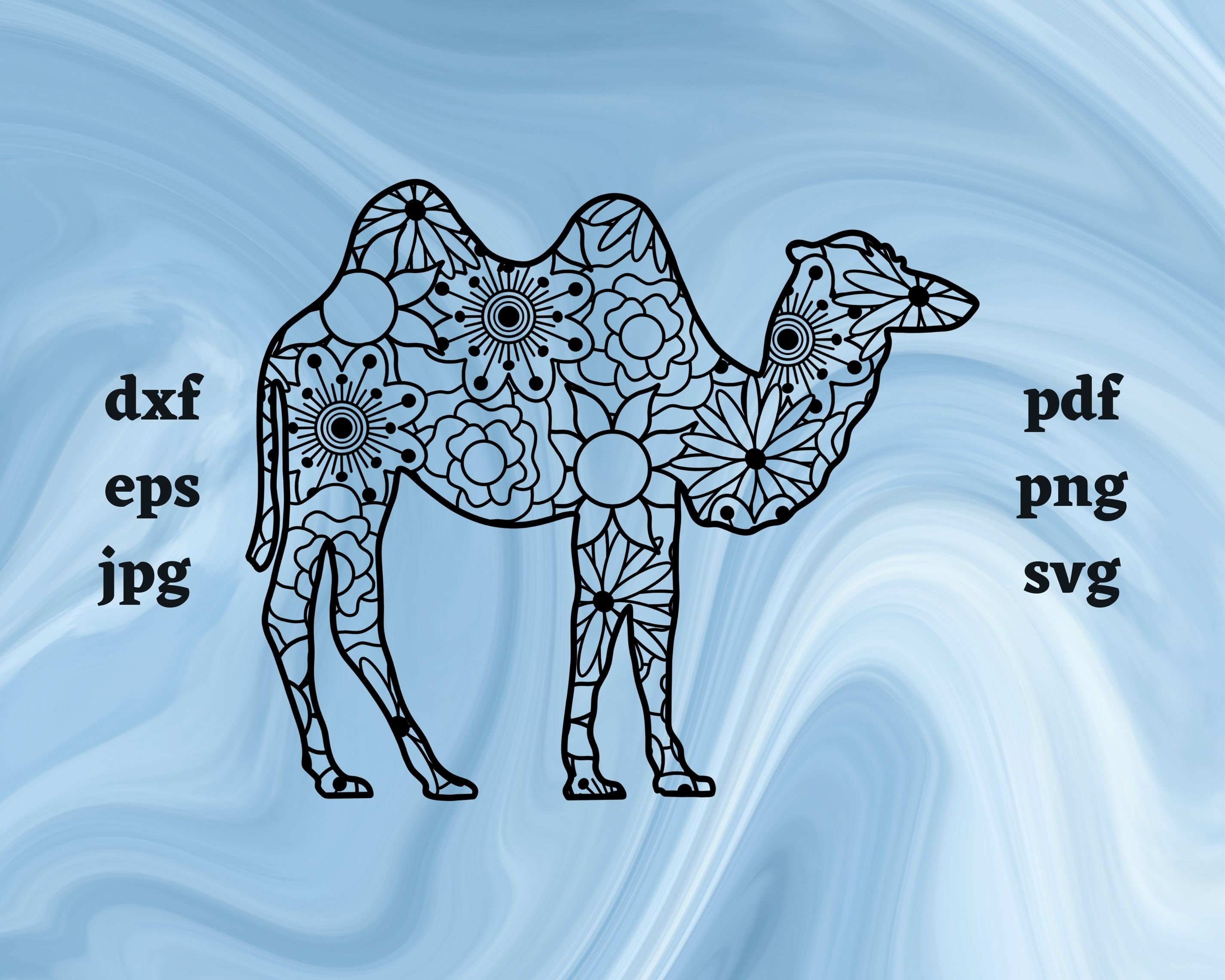 Mandala camel dxf/eps/jpg/pdf/png/svg Art & Collectibles Digital ...