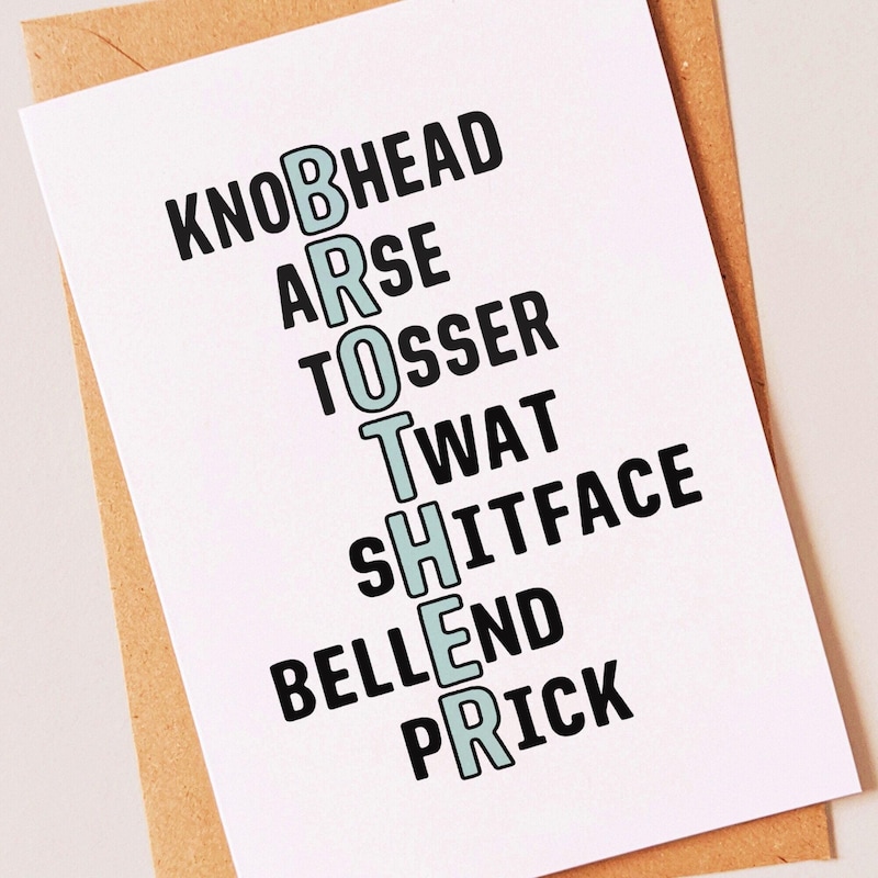 Rude Cards for Brother - Etsy UK