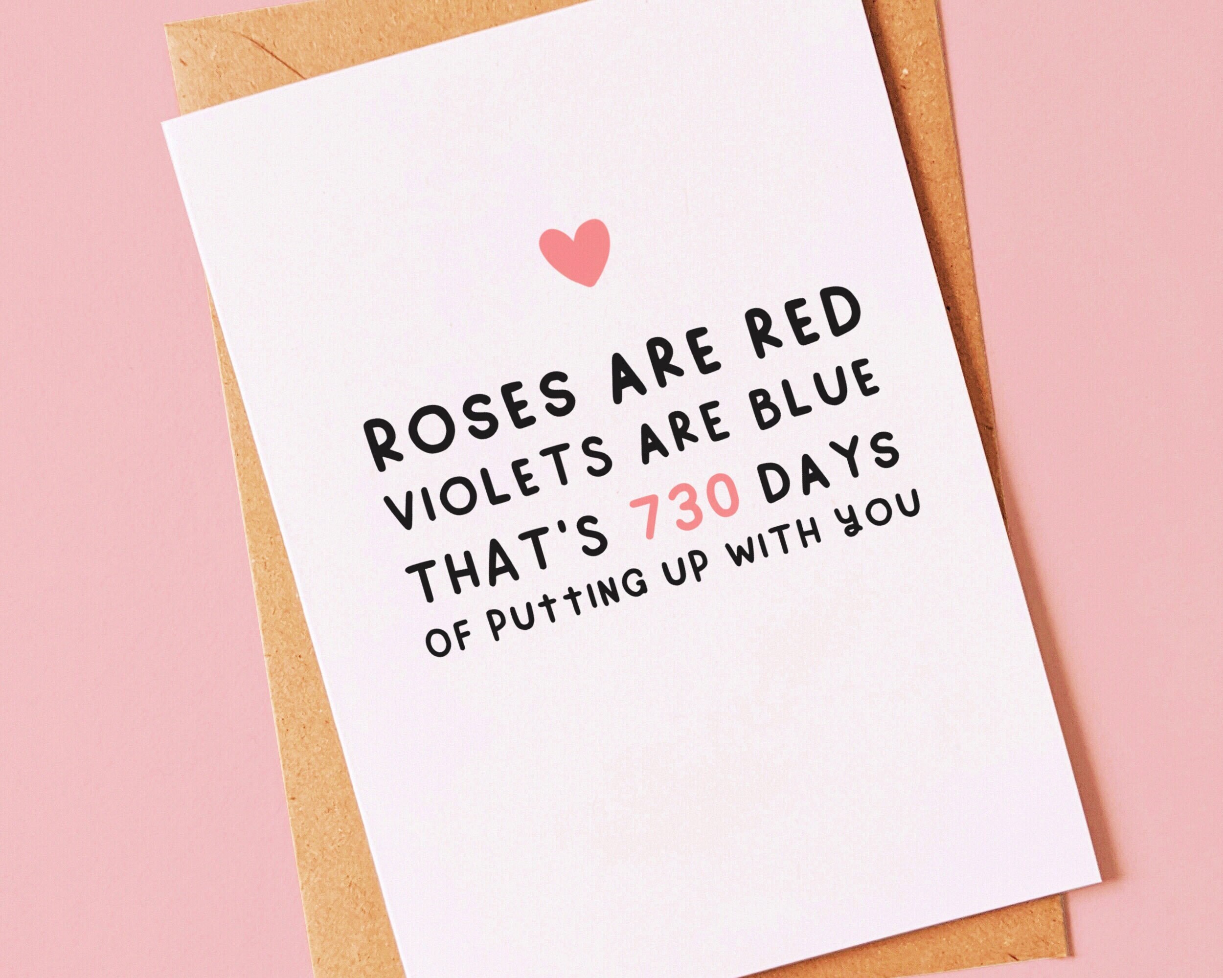 Funny 2 Year Anniversary Card for Him for Her Boyfriend - Etsy