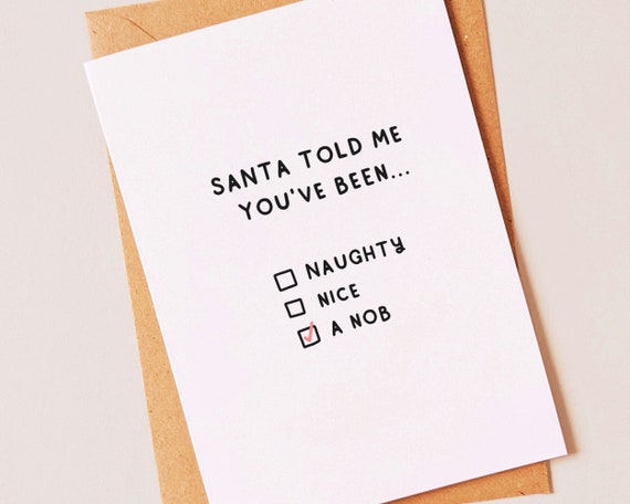 Santa Funny Christmas holiday card for a work friend | Etsy