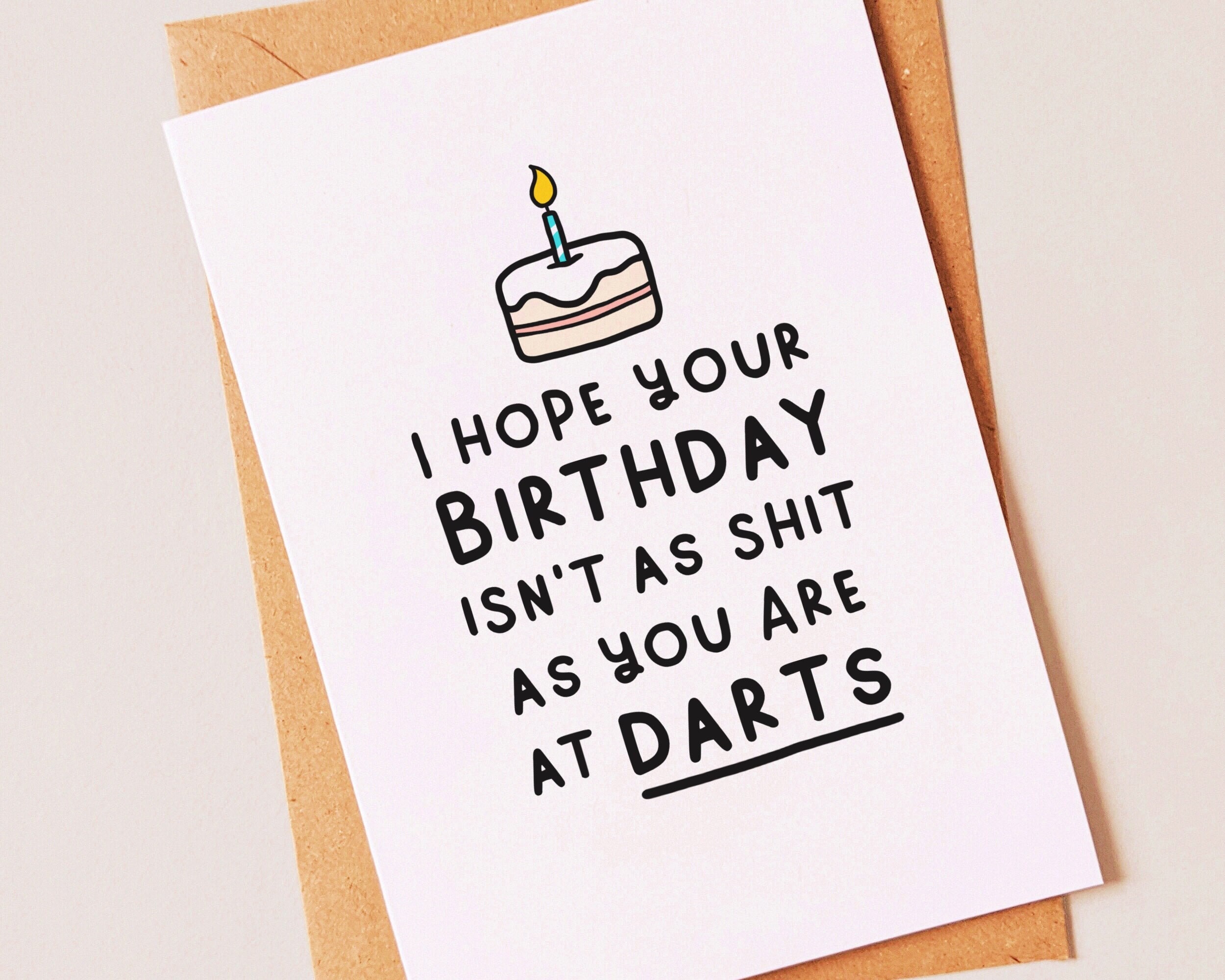 Darts Rude and funny birthday card for a best friend | Etsy