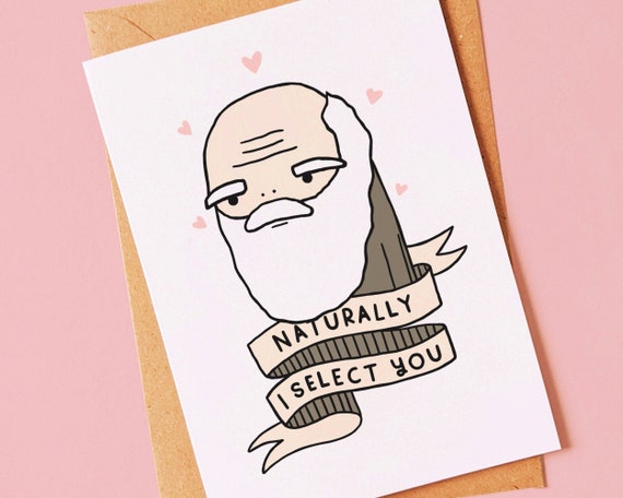 Charles Darwin Funny Animal Science Valentines Day or - Etsy UK